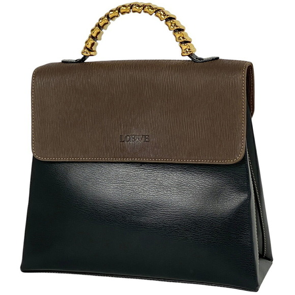 Loewe | Bags | Loewe Velzquez Brown Black Handbag Leather | Poshmark